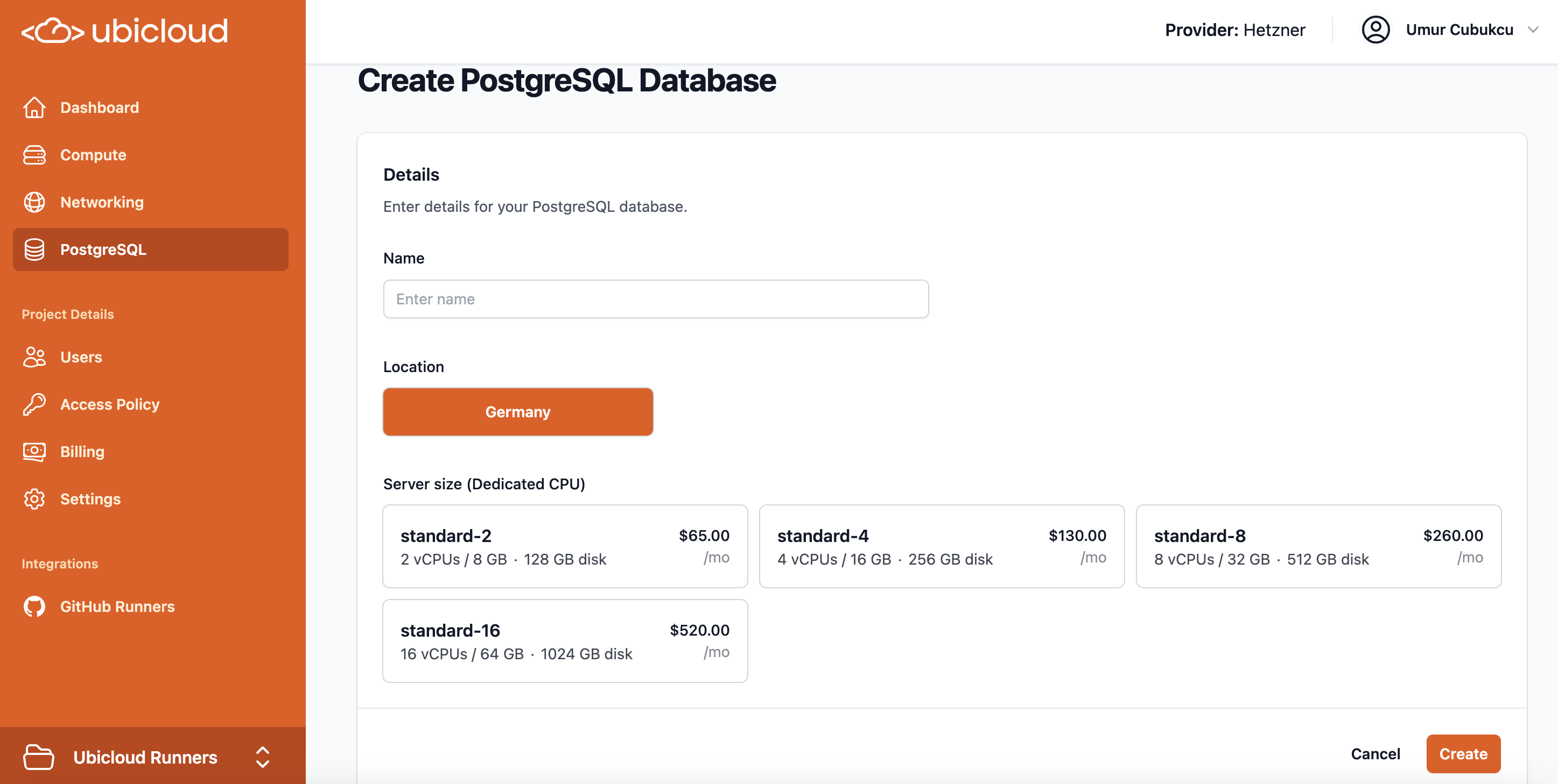 Ubicloud PostgreSQL